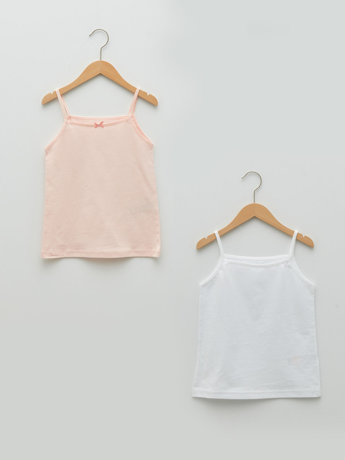 Kare Yaka Basic Askılı Pamuklu Kız Çocuk Atlet 2'li