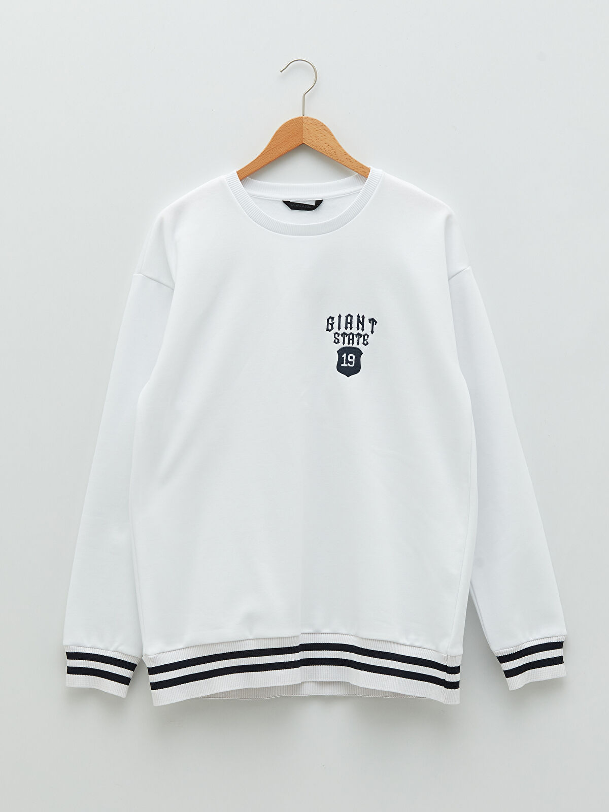 LCW CASUAL Oversize Bisiklet Yaka Uzun Kollu Baskılı Erkek Sweatshirt
