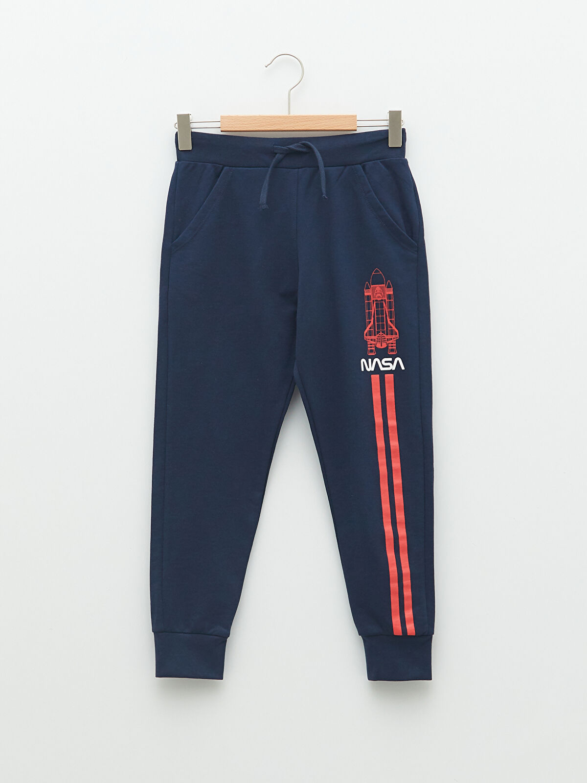 Beli Lastikli Nasa Baskılı Erkek Çocuk Jogger Eşofman Altı