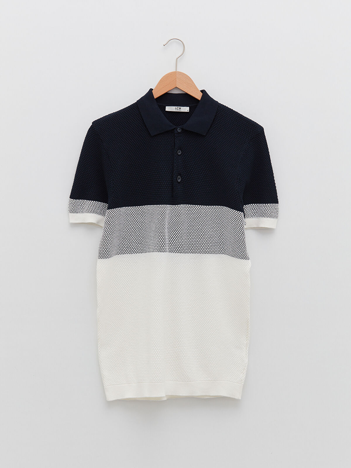 LCW VISION Polo Yaka Kısa Kollu Renk Bloklu Erkek Kazak LCW VISION Polo Yaka Kısa Kollu Renk Bloklu Erkek Kazak