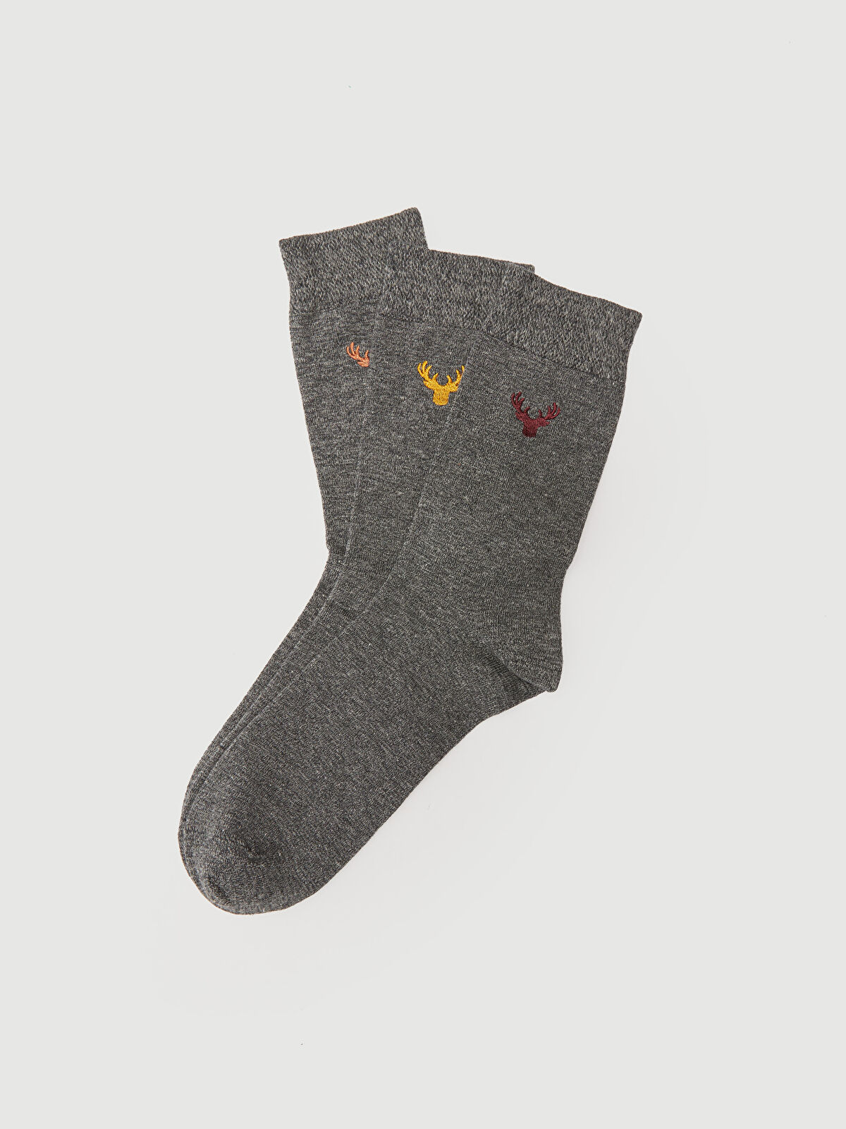 Nakışlı Erkek Soket Çorap 3'lü