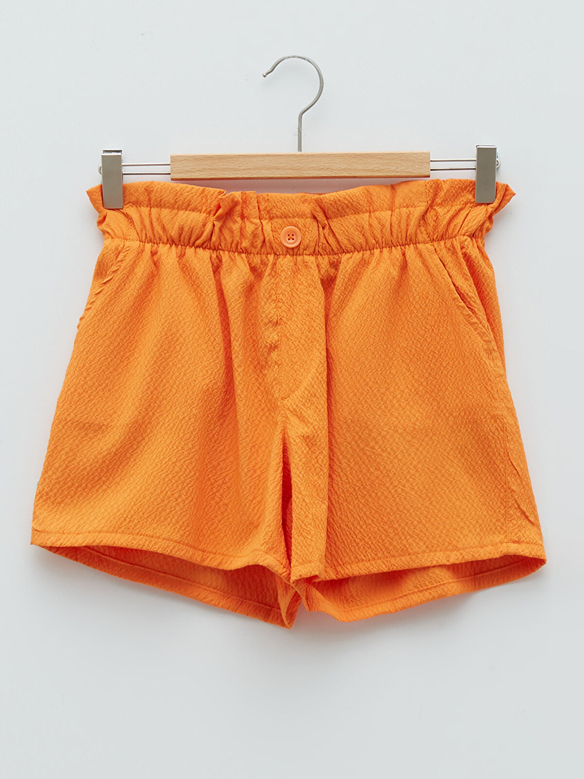 Beli Lastikli Basic Poplin Kız Çocuk Şort