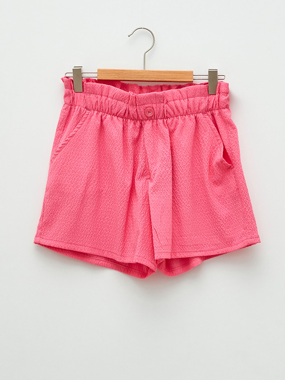 Beli Lastikli Basic Poplin Kız Çocuk Şort