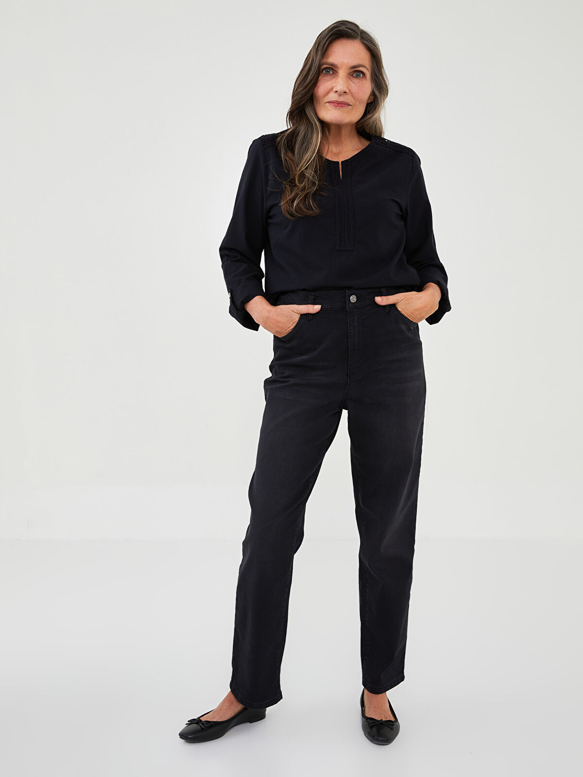 LCW GRACE Beli Lastikli Dar Fit Cep Detaylı Kadın Jean Pantolon