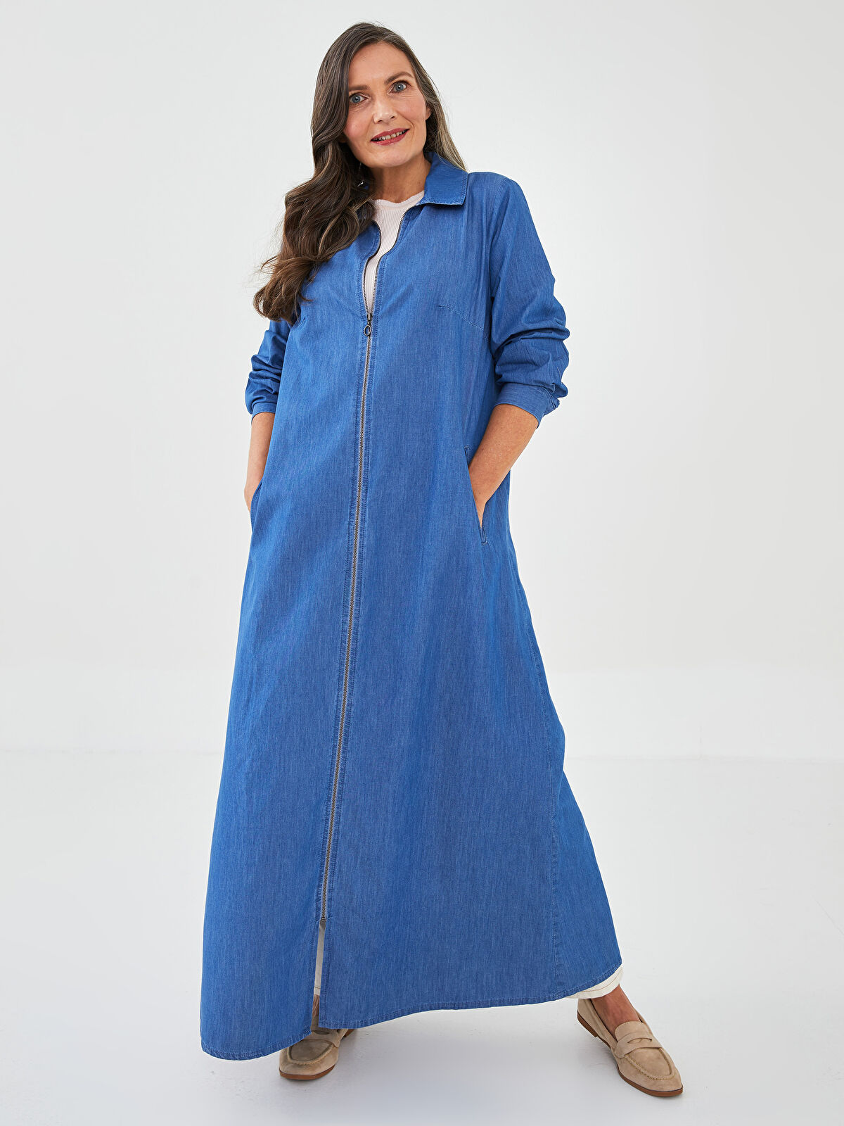 LCW GRACE Gömlek Yaka Düz Uzun Kollu Kadın Jean Ferace LCW GRACE Gömlek Yaka Düz Uzun Kollu Kadın Jean Ferace