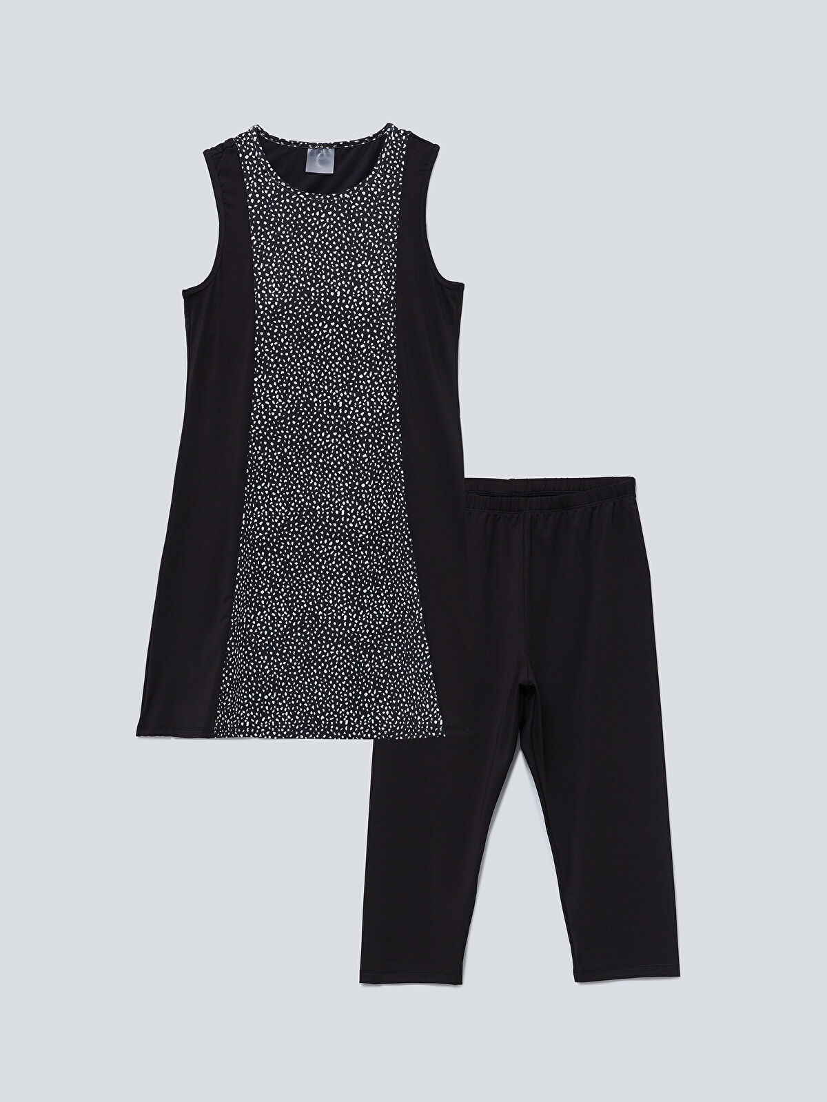 LCW DREAM Bisiklet Yaka Desenli Uzun Kollu Kadın Tesettür Mayo Takımı