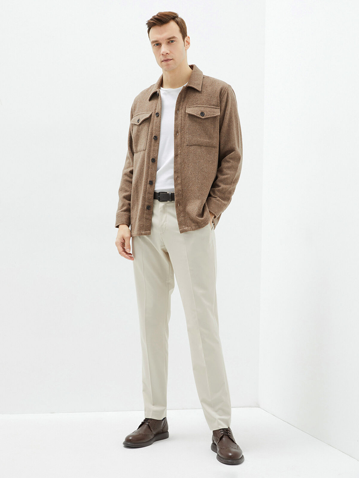 LCW CLASSIC Rahat Kalıp Uzun Kollu Erkek Gömlek Ceket