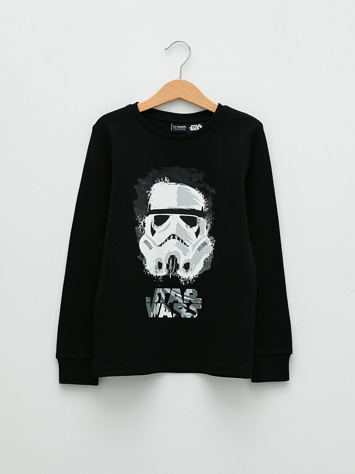 Bisiklet Yaka Star Wars Baskılı Uzun Kollu Erkek Çocuk Sweatshirt