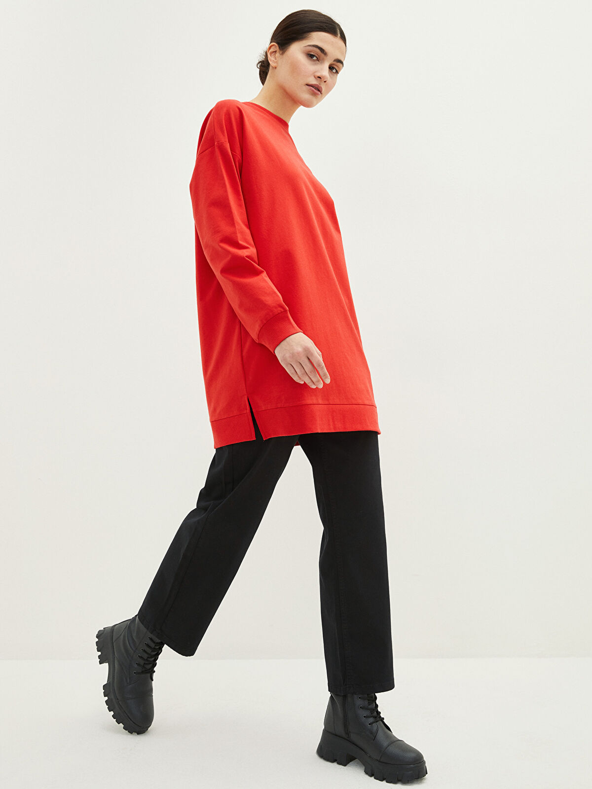 MODEST Rahat Kalıp Düz Cep Detaylı Gabardin Kumaş Kadın Pantolon