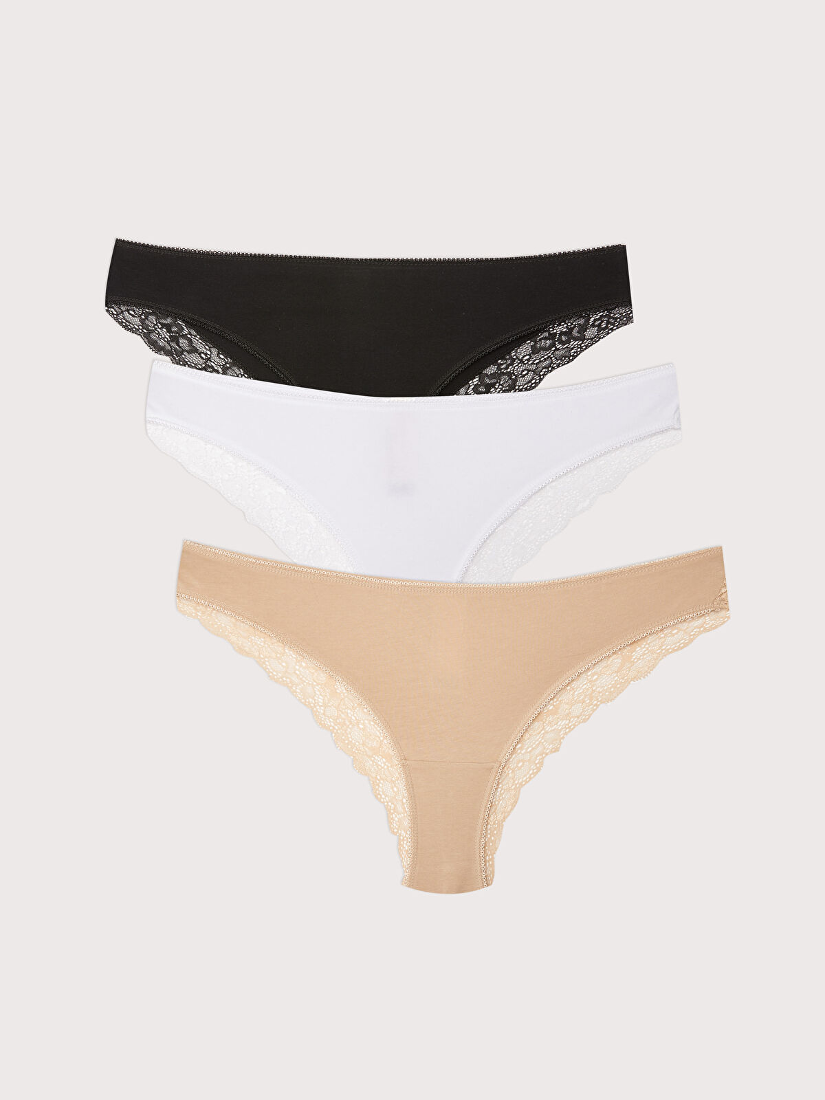 LCW DREAM Dantelli Brazilian Külot 3'lü Paket