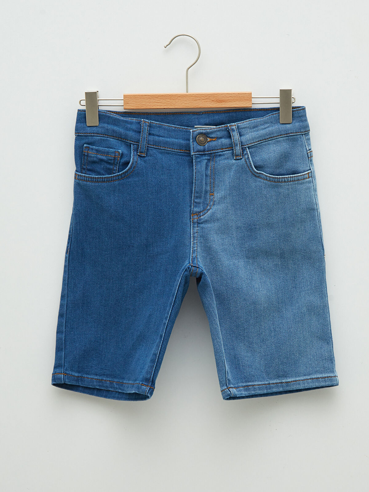 Renk Bloklu Erkek Çocuk Jean Şort