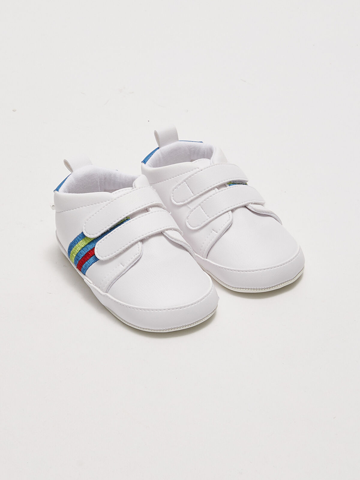 3D Nakış Detaylı Cırt Cırtlı Erkek Bebek Yürüme Öncesi Ayakkabısı