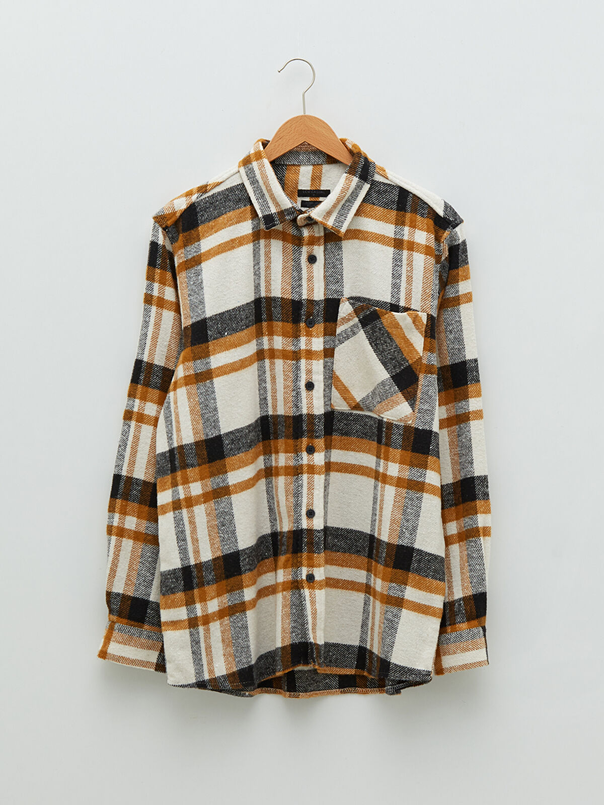 LCW CASUAL Regular Fit Uzun Kollu Ekose Erkek Gömlek Ceket