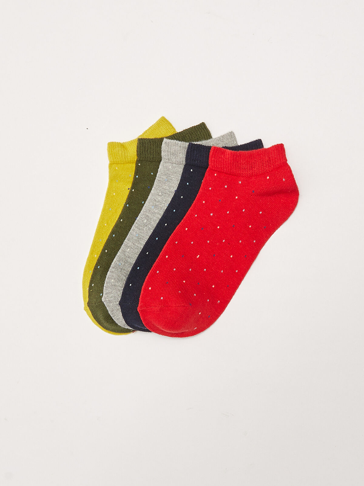 Puantiyeli Erkek Çocuk Patik Çorap 5'li