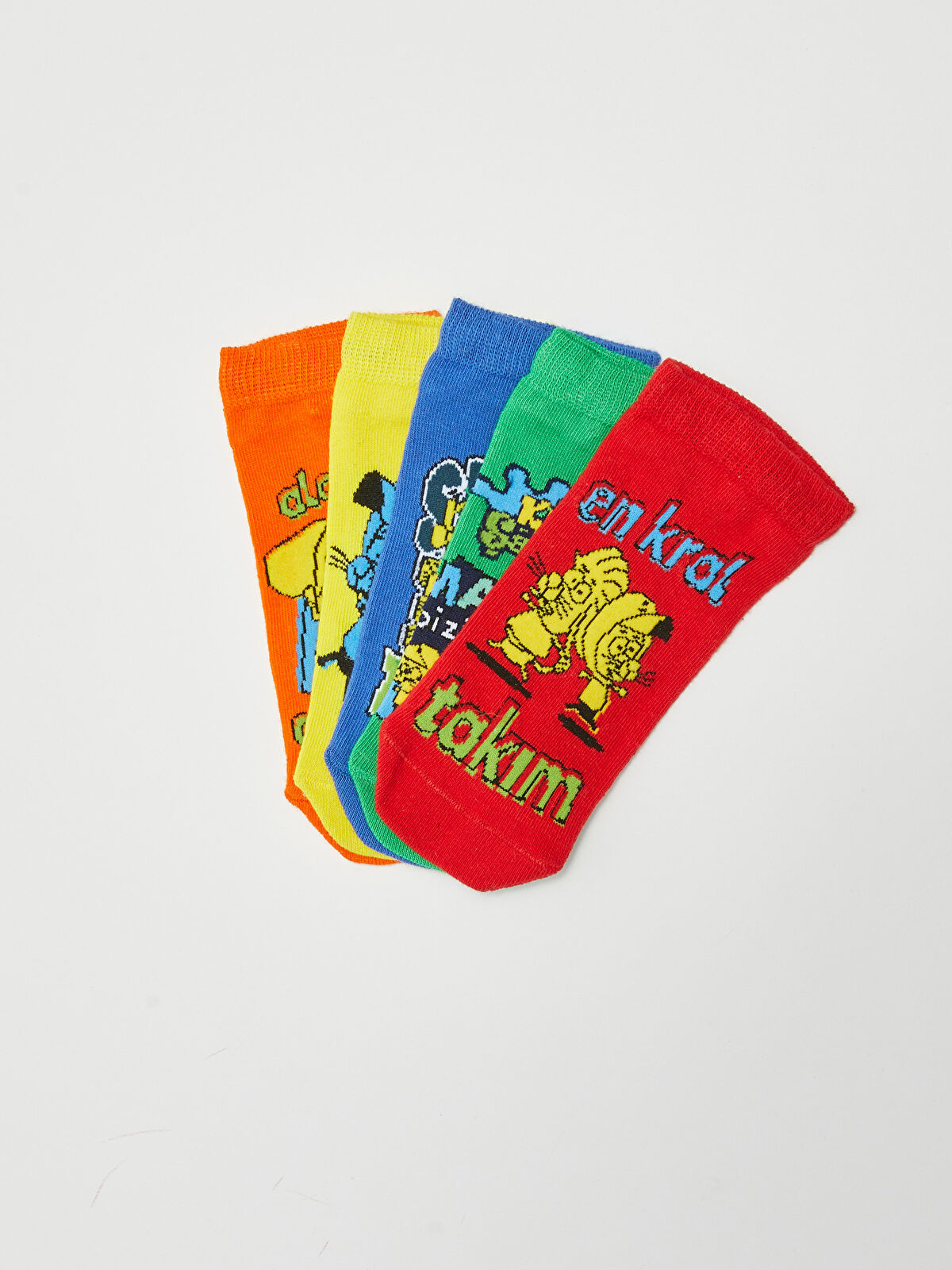 Kral Şakir Desenli Erkek Çocuk Patik Çorap 5'li