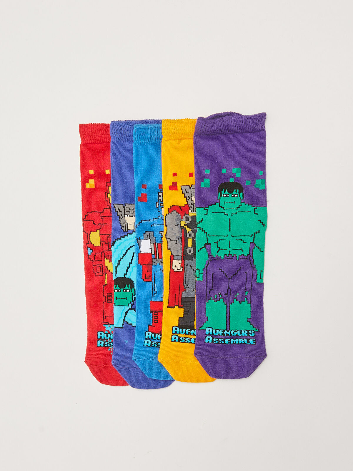 Avengers Desenli Erkek Çocuk Soket Çorap 5'li