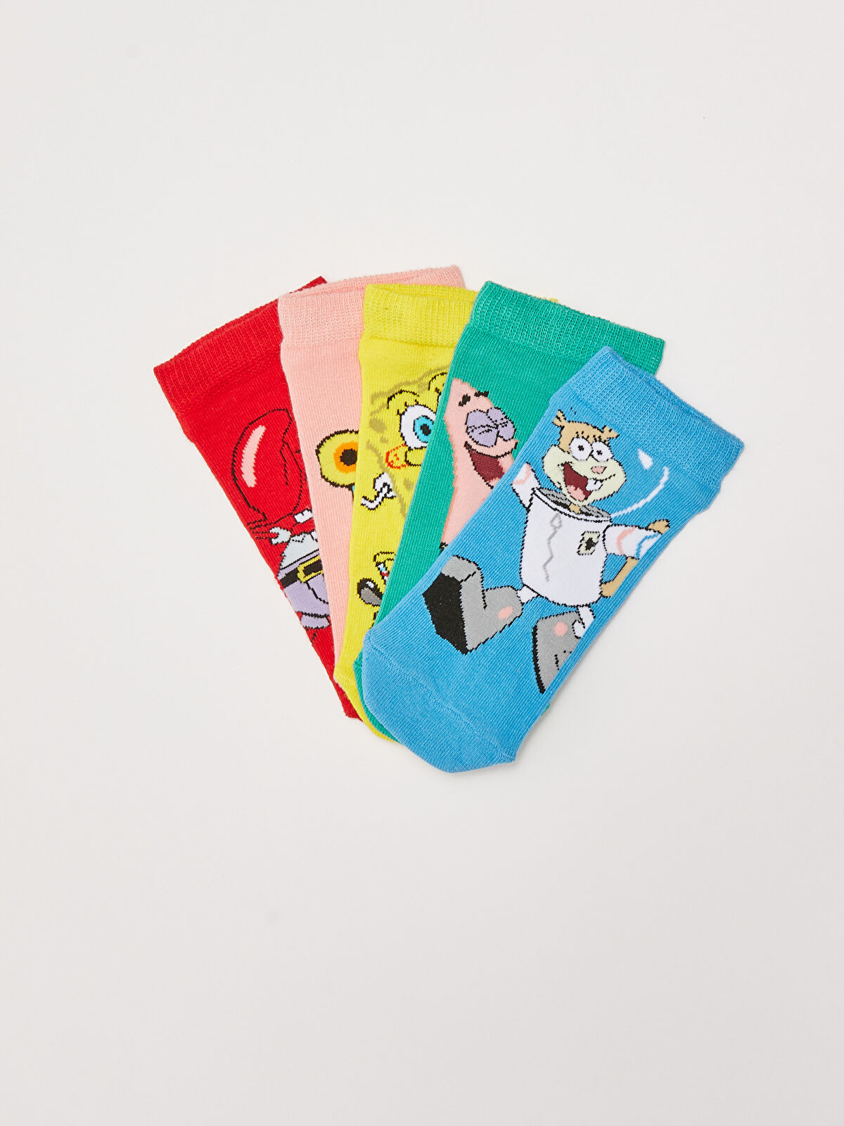 Sünger Bob Desenli Erkek Çocuk Patik Çorap 5'li