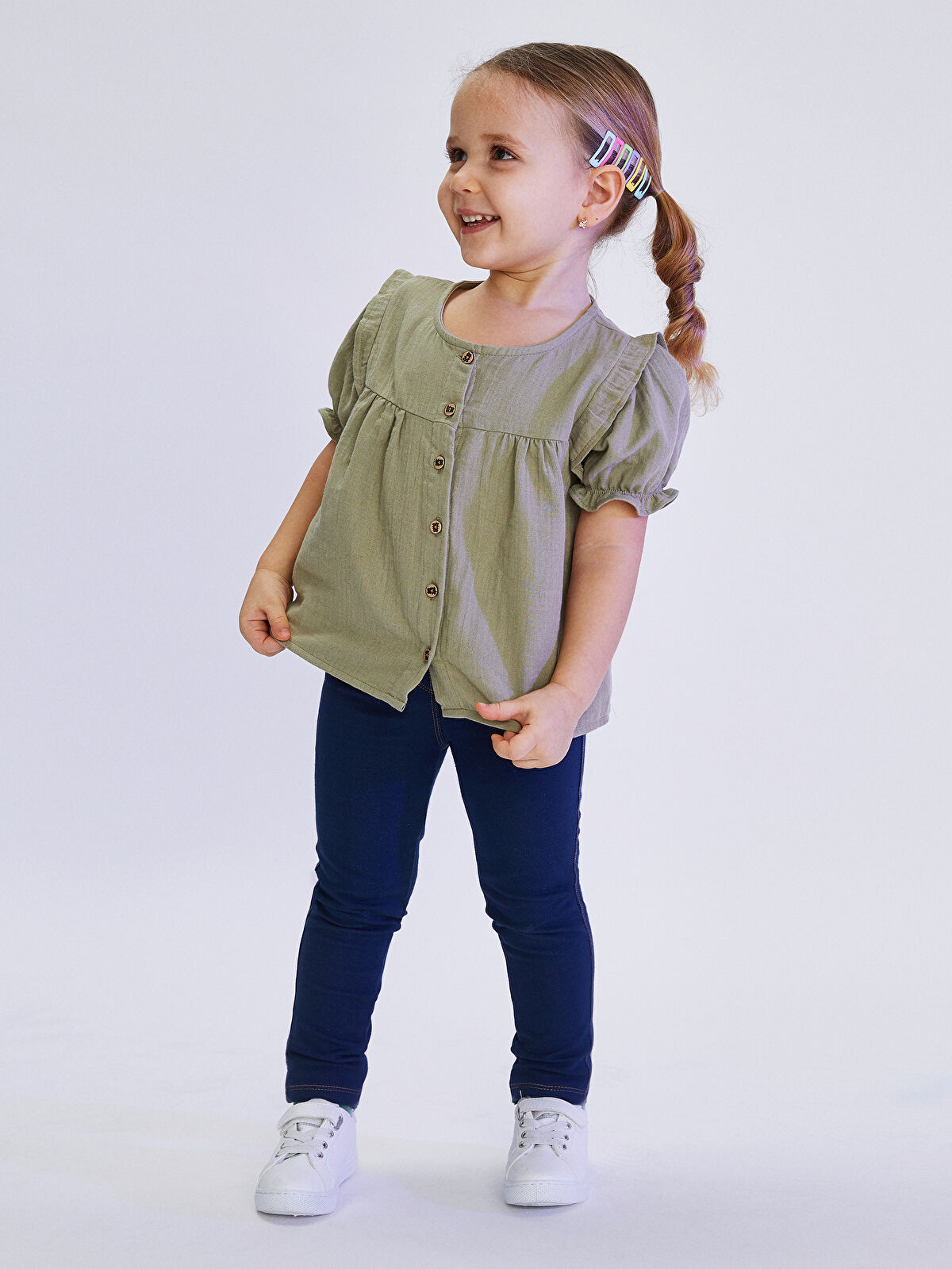 LCW GREEN Bisiklet Yaka Kısa Kollu Basic Organik Pamuklu Kız Bebek Gömlek LCW GREEN Bisiklet Yaka Kısa Kollu Basic Organik Pamuklu Kız Bebek Gömlek