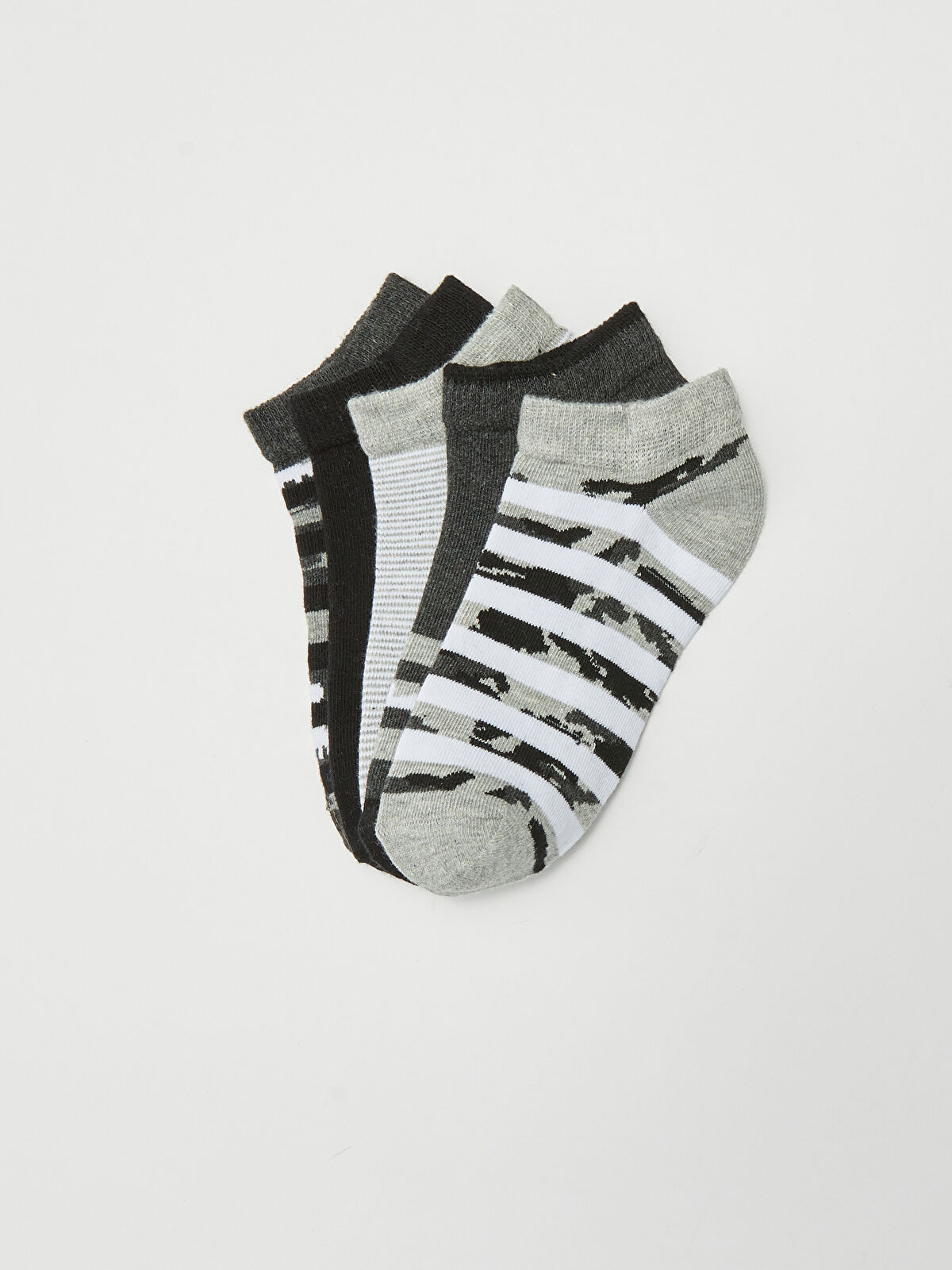 Kamuflaj Desenli Erkek Çocuk Patik Çorap 5'li