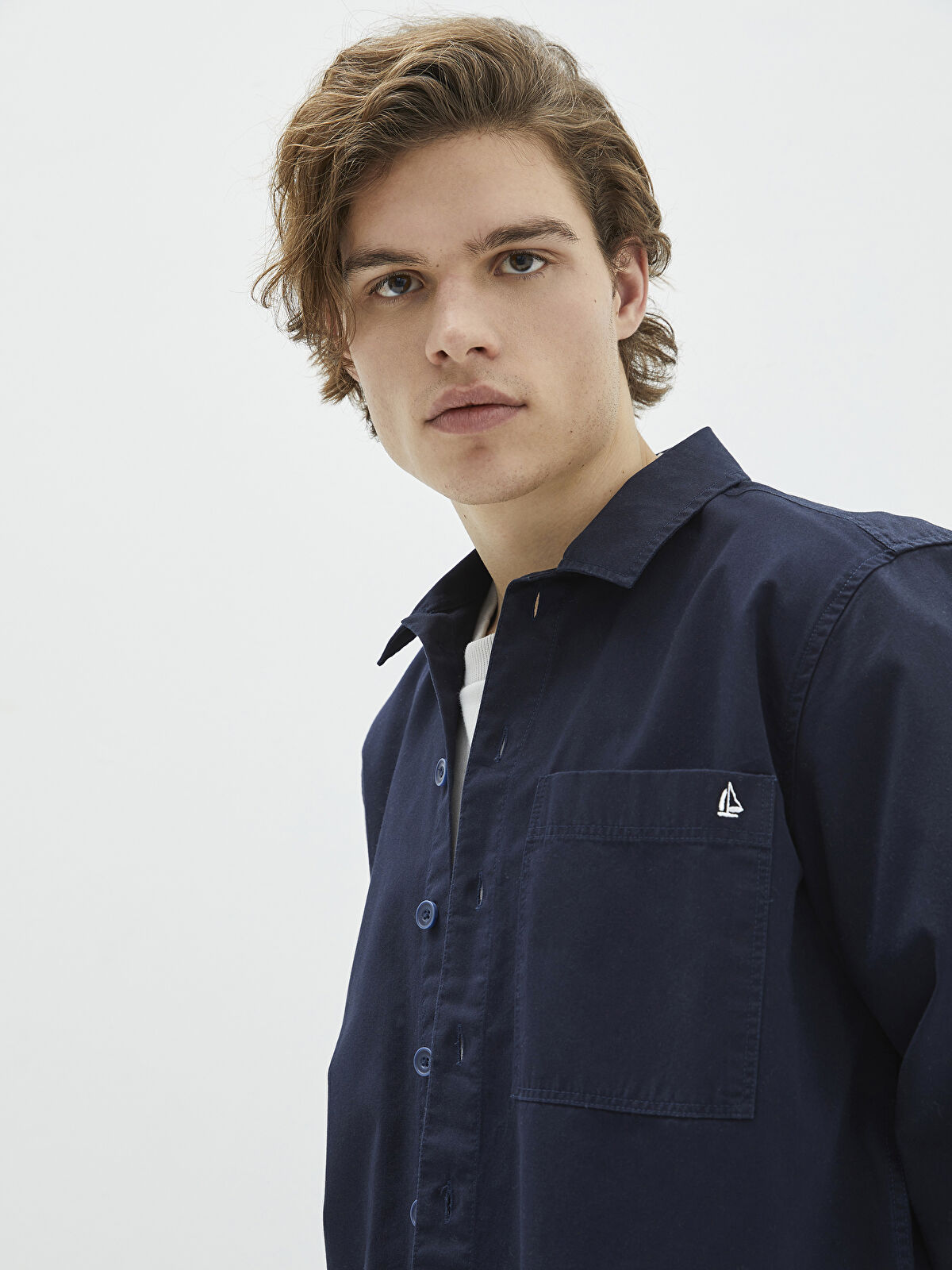 LCW CASUAL Slim Fit Uzun Kollu Gabardin Erkek Gömlek