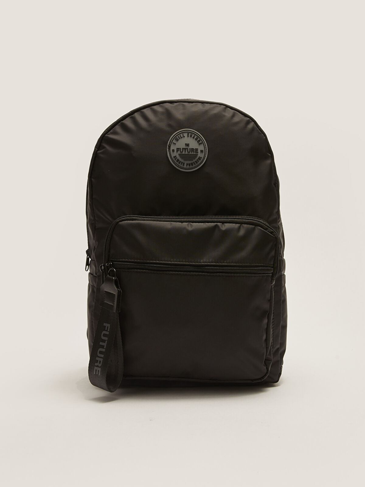 Paraşüt Kumaş Etiket Baskılı Kadın Sırt Çantası