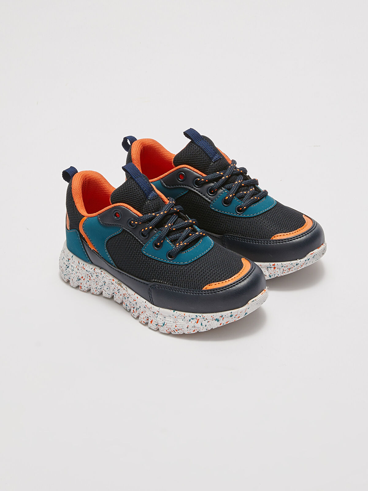 File Detaylı Renk Bloklu Bağcıklı Erkek Çocuk Spor Ayakkabı