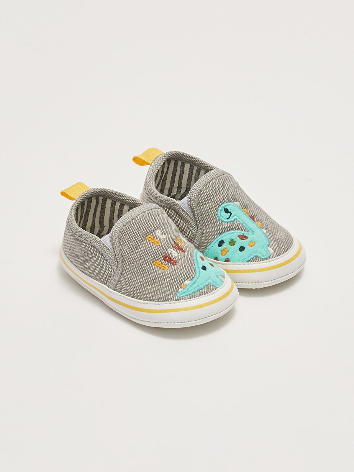 Dinozor Nakışlı Erkek Bebek Yürüme Öncesi Ev Ayakkabısı