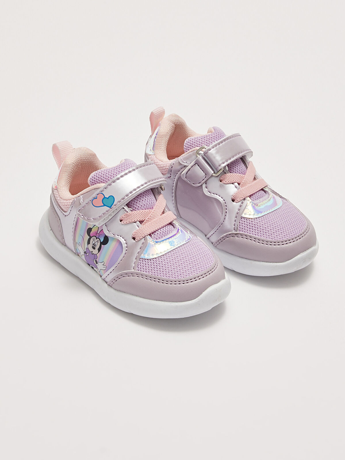 Minnie Mouse Lisanslı Bağcık ve Cırt Cırtlı Kız Bebek Spor Ayakkabı