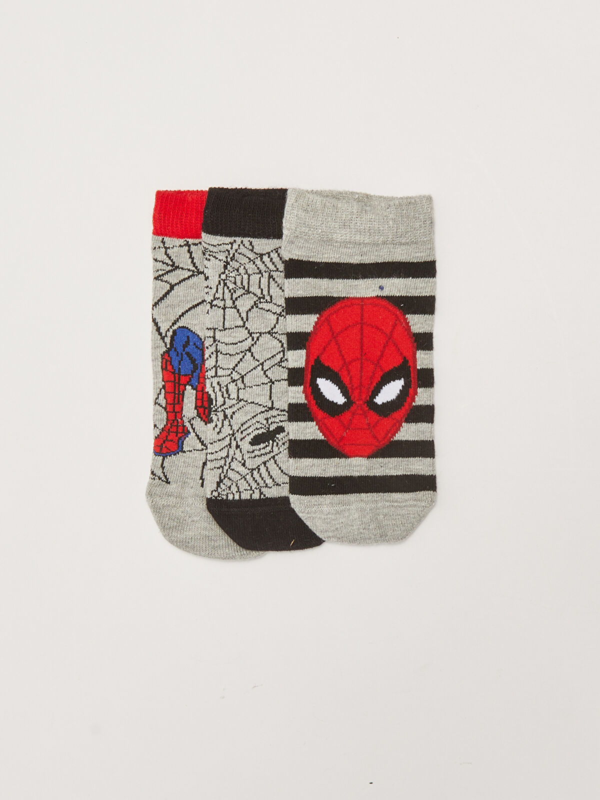 Spiderman Desenli Erkek Çocuk Patik Çorap 3'lü