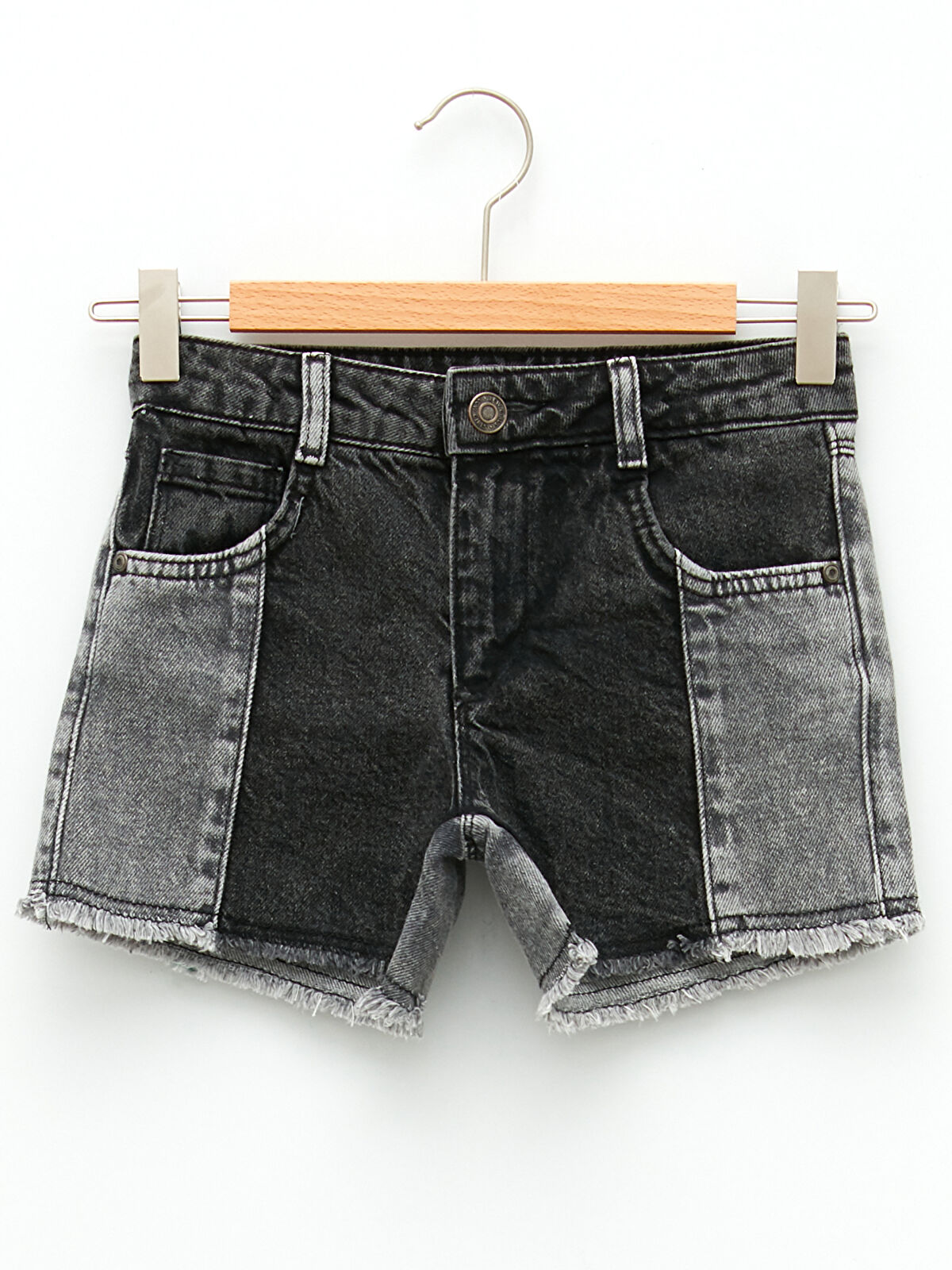 Renk Bloklu Kız Çocuk Jean Şort