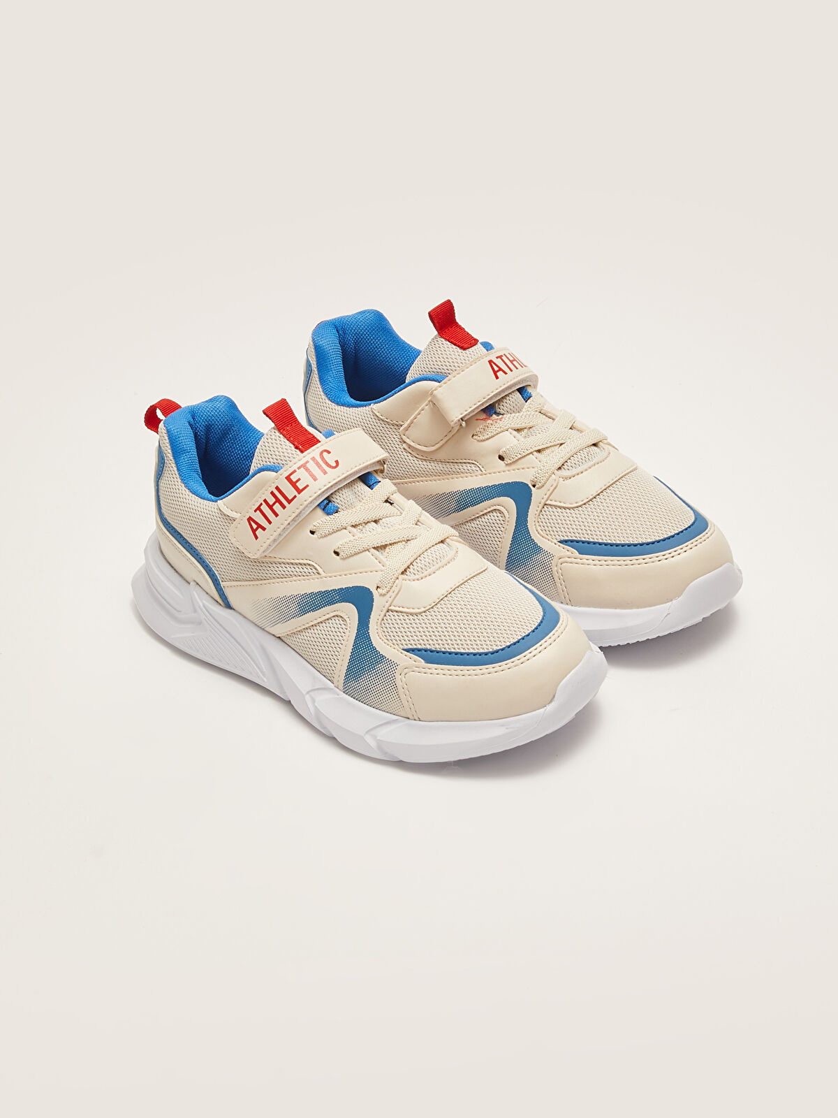 Baskılı Bağcık ve Cırt Cırtlı Erkek Çocuk Spor Ayakkabı