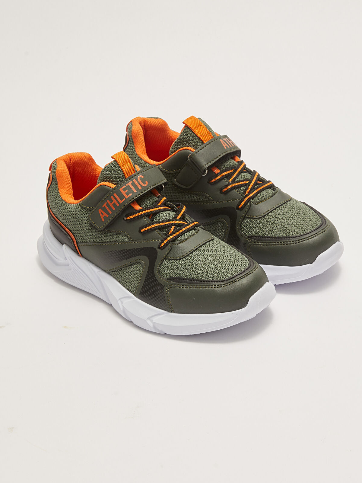 Baskılı Bağcık ve Cırt Cırtlı Erkek Çocuk Spor Ayakkabı