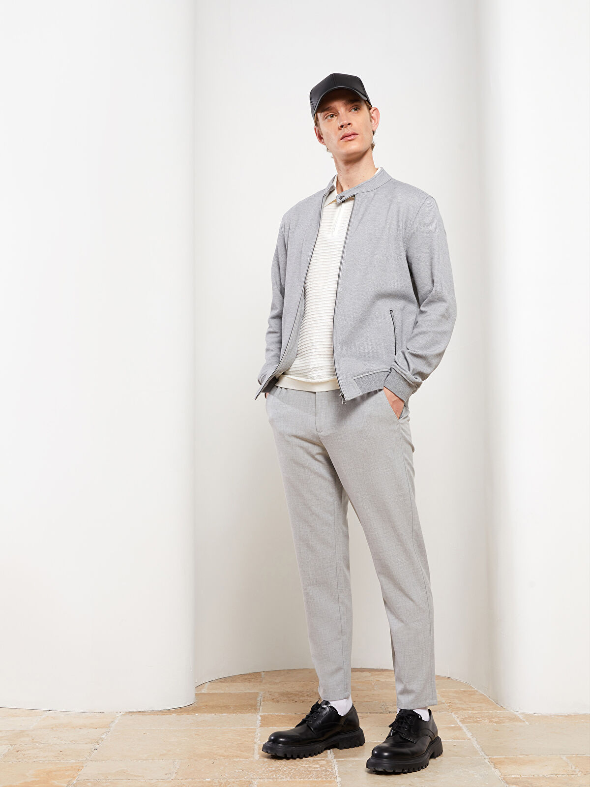 LCW VISION Slim Fit Biker Yaka Erkek Mont