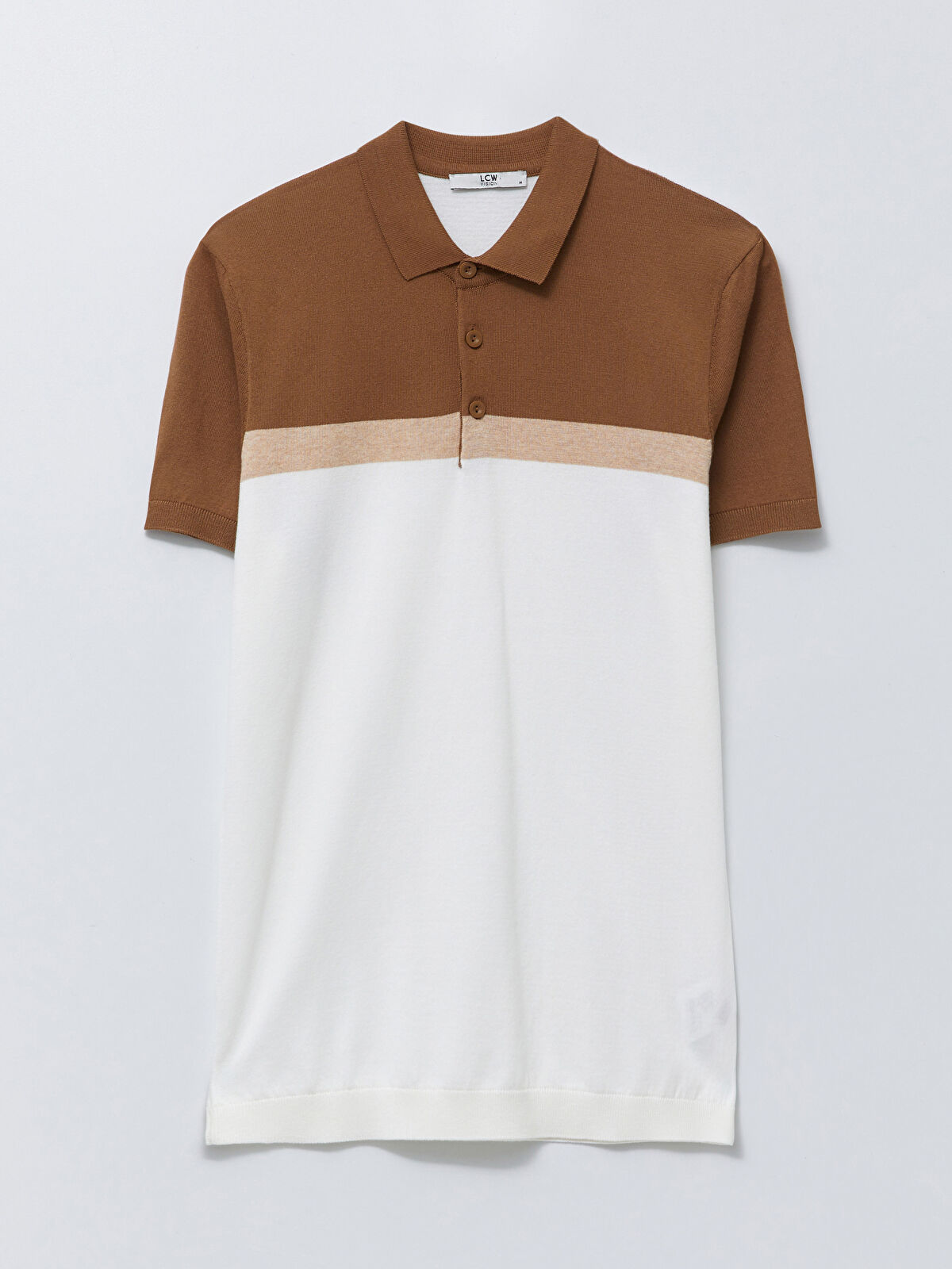 LCW VISION Polo Yaka Kısa Kollu Renk Bloklu Erkek Kazak