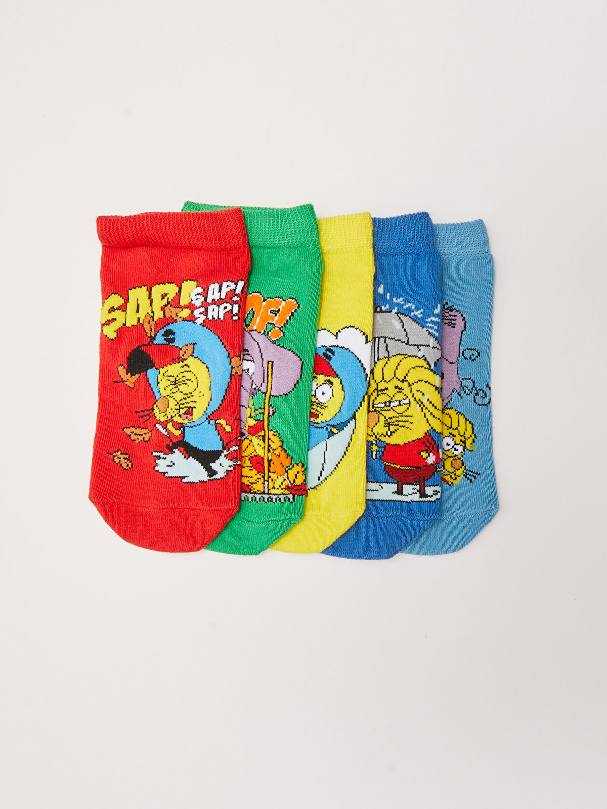 Kral Şakir Desenli Erkek Çocuk Patik Çorap 5'li