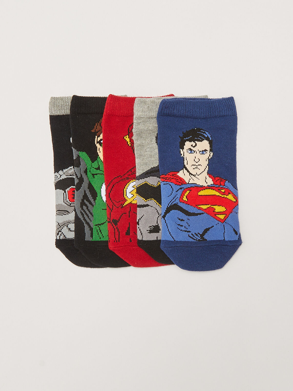 Justice League Desenli Erkek Çocuk Patik Çorap 5'li Justice League Desenli Erkek Çocuk Patik Çorap 5'li