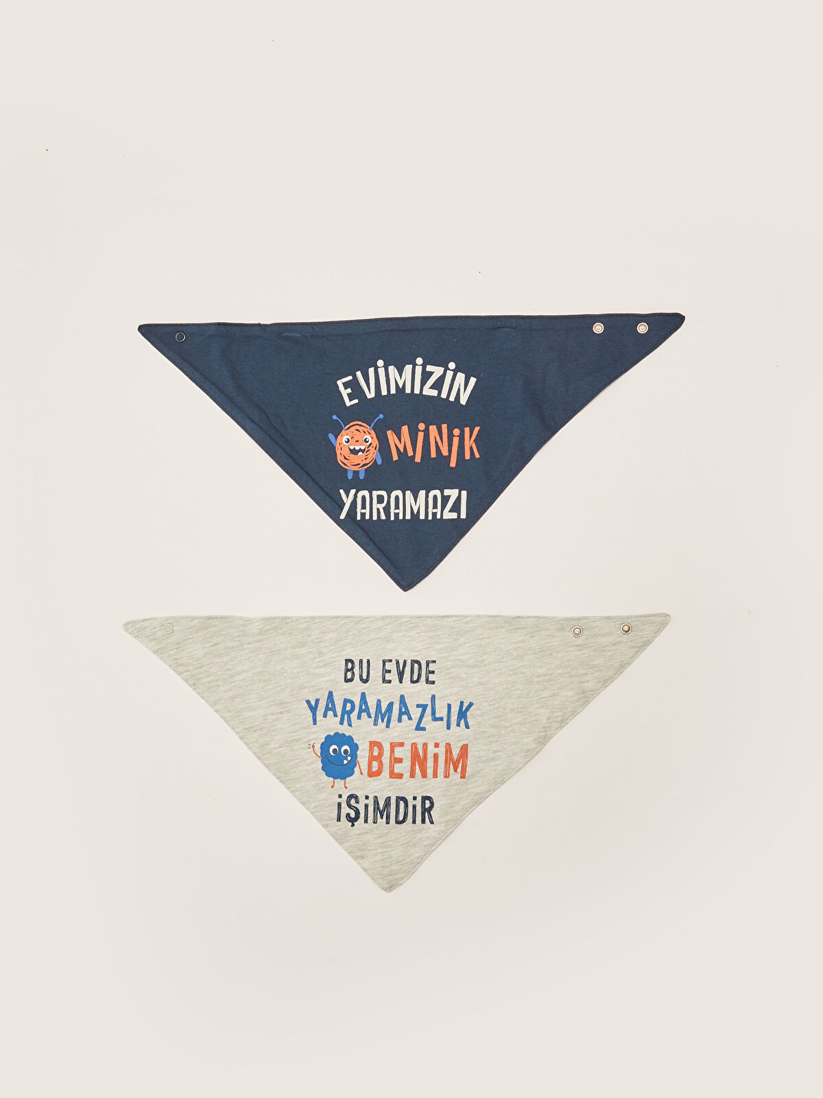 Baskılı Erkek Bebek Mama Önlüğü 2'li