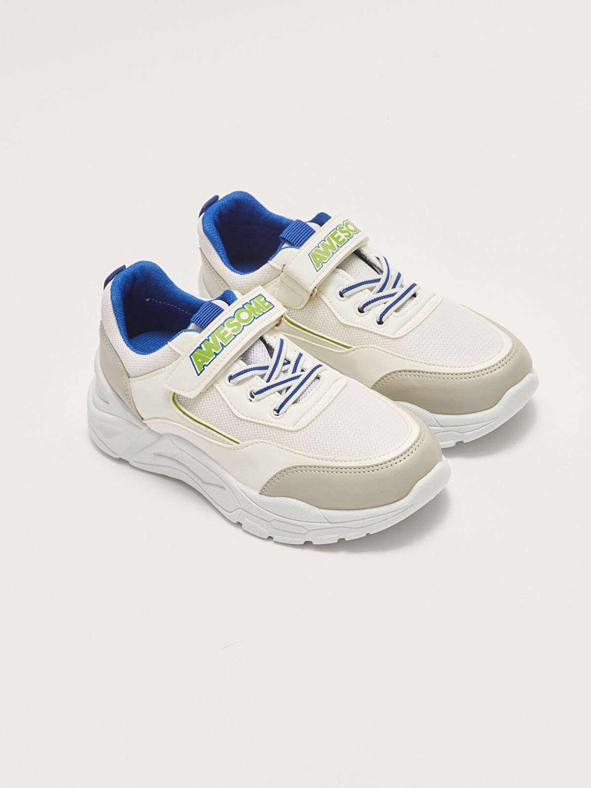 Renk Bloklu Bağcık ve Cırt Cırtlı Erkek Çocuk Spor Ayakkabı