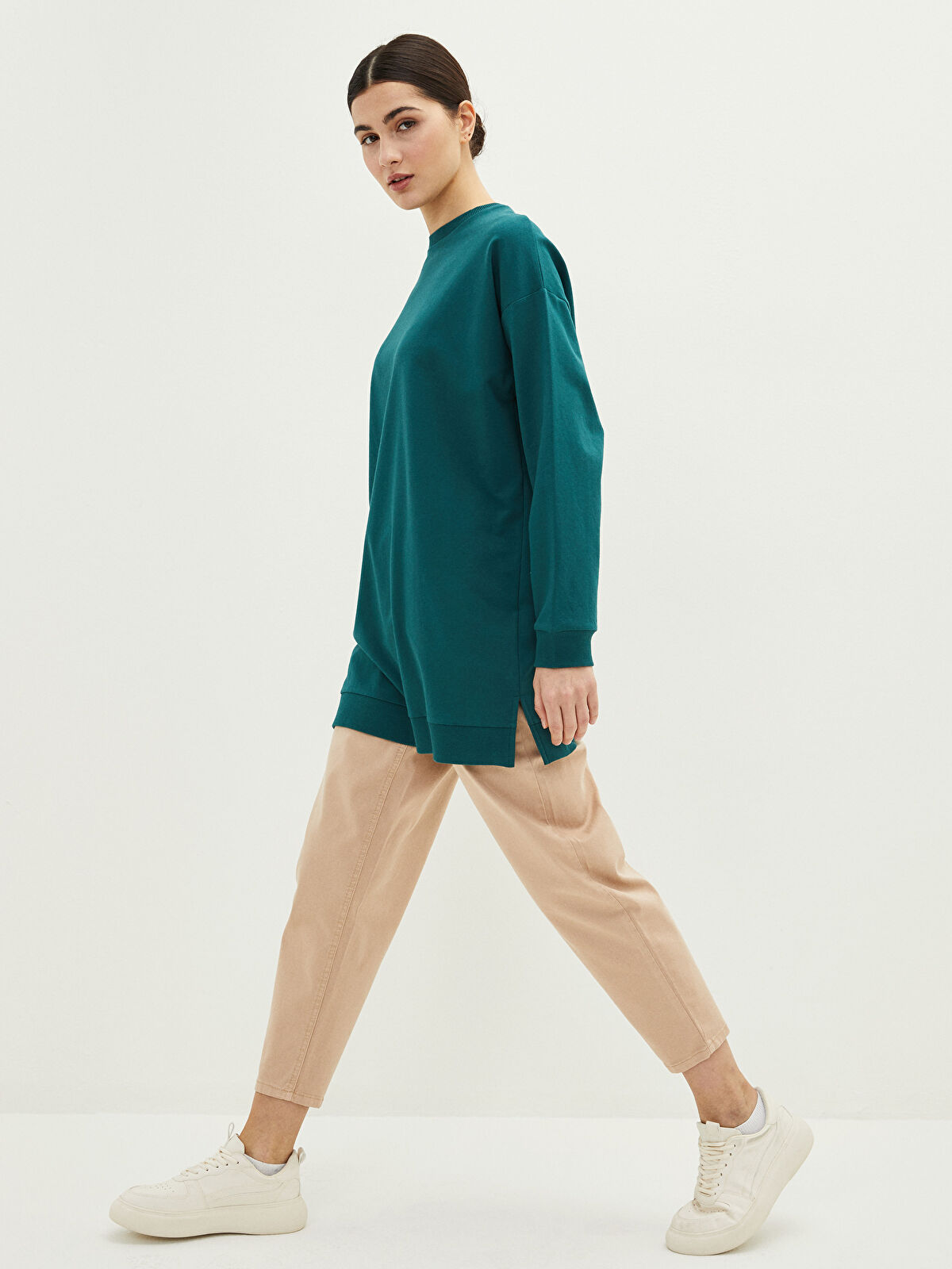 MODEST Rahat Kalıp Düz Cep Detaylı Gabardin Kumaş Kadın Pantolon