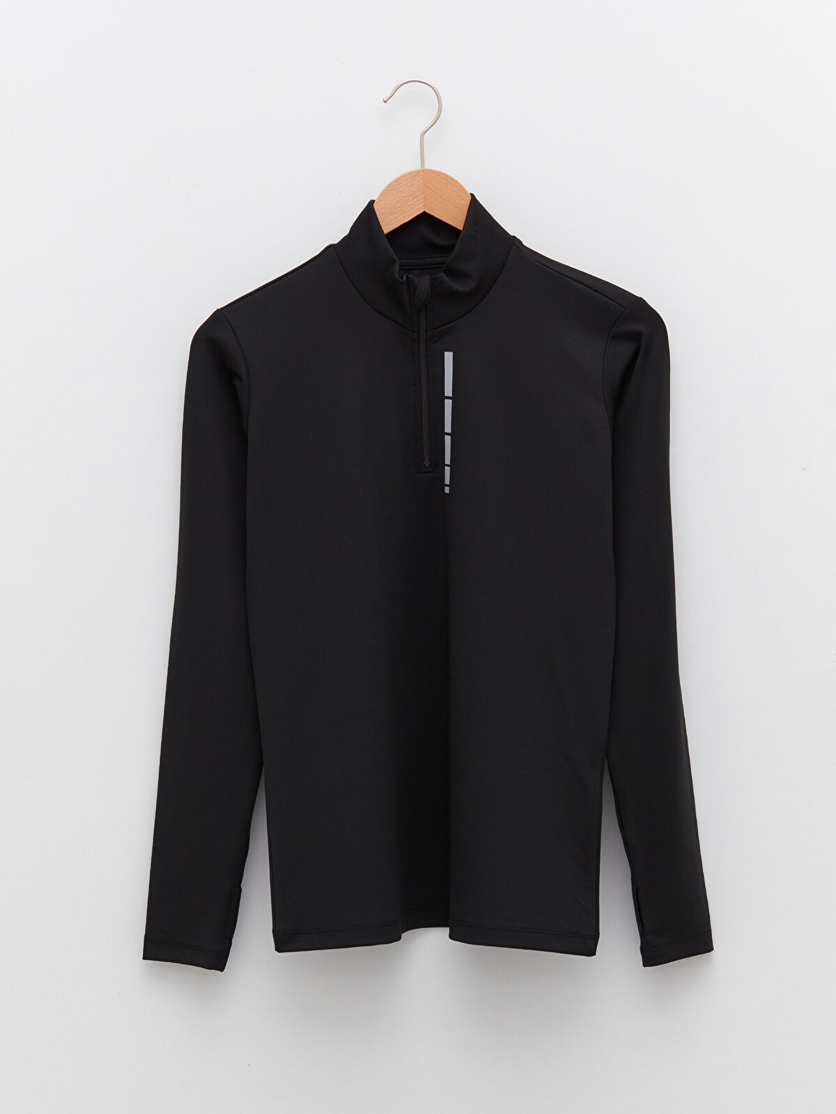 Dik Yaka Baskılı Uzun Kollu Kadın Outdoor Tişört