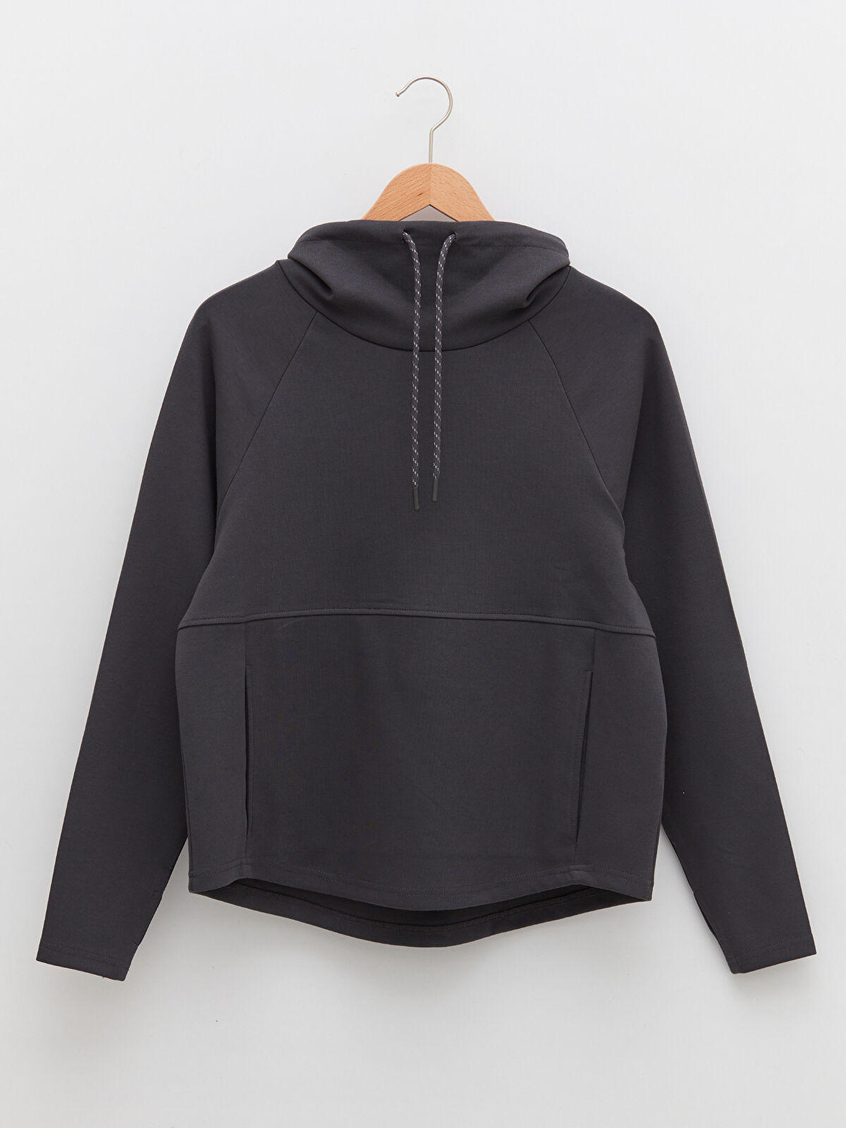 Keşiş Yaka Düz Uzun Kollu Kadın Outdoor Sweatshirt