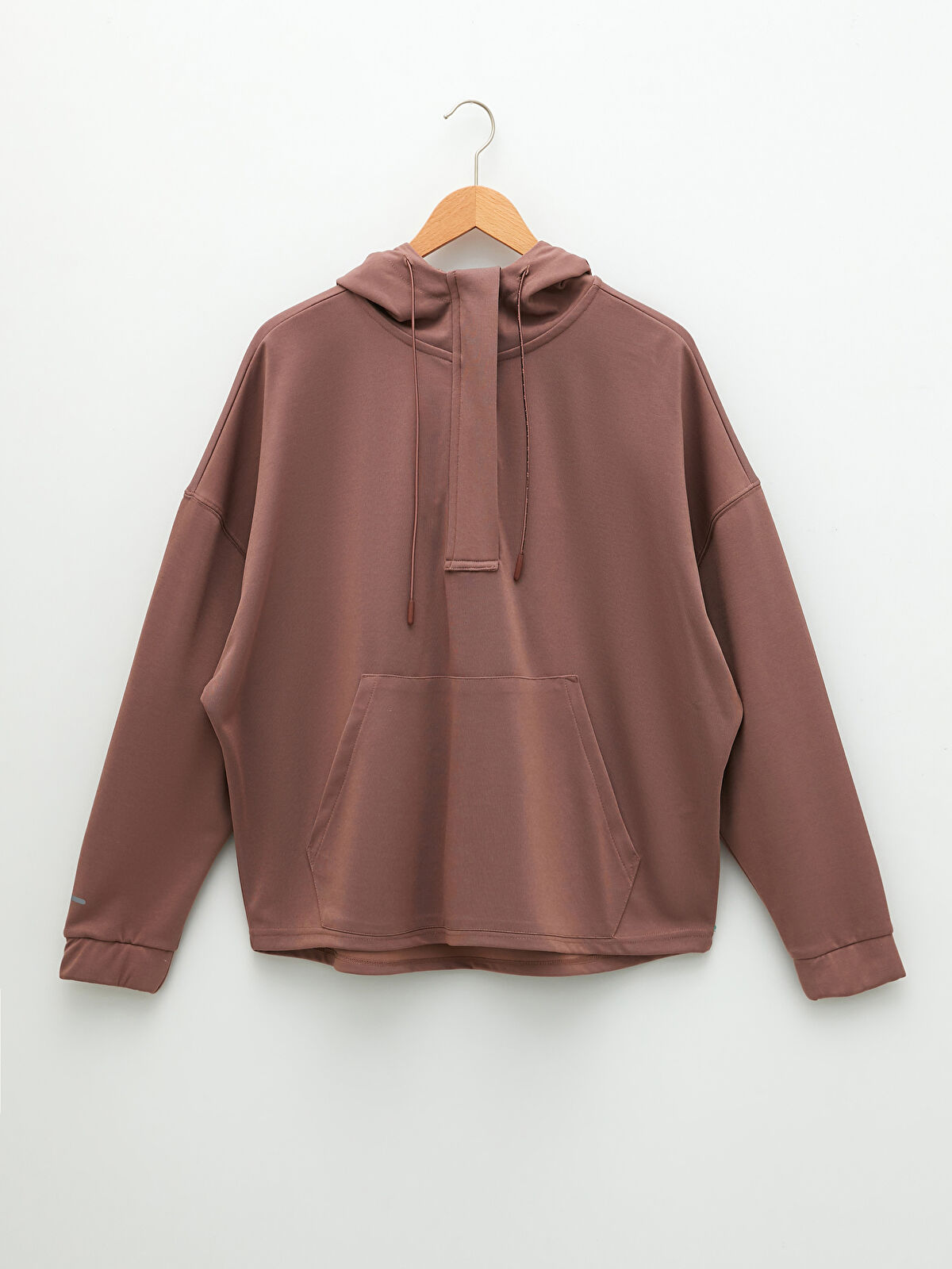 Kapüşonlu Düz Uzun Kollu Kadın Outdoor Sweatshirt