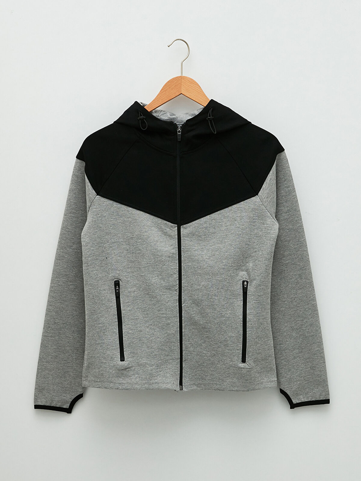 Kapüşonlu Renk Bloklu Uzun Kollu Kadın Outdoor Hırka