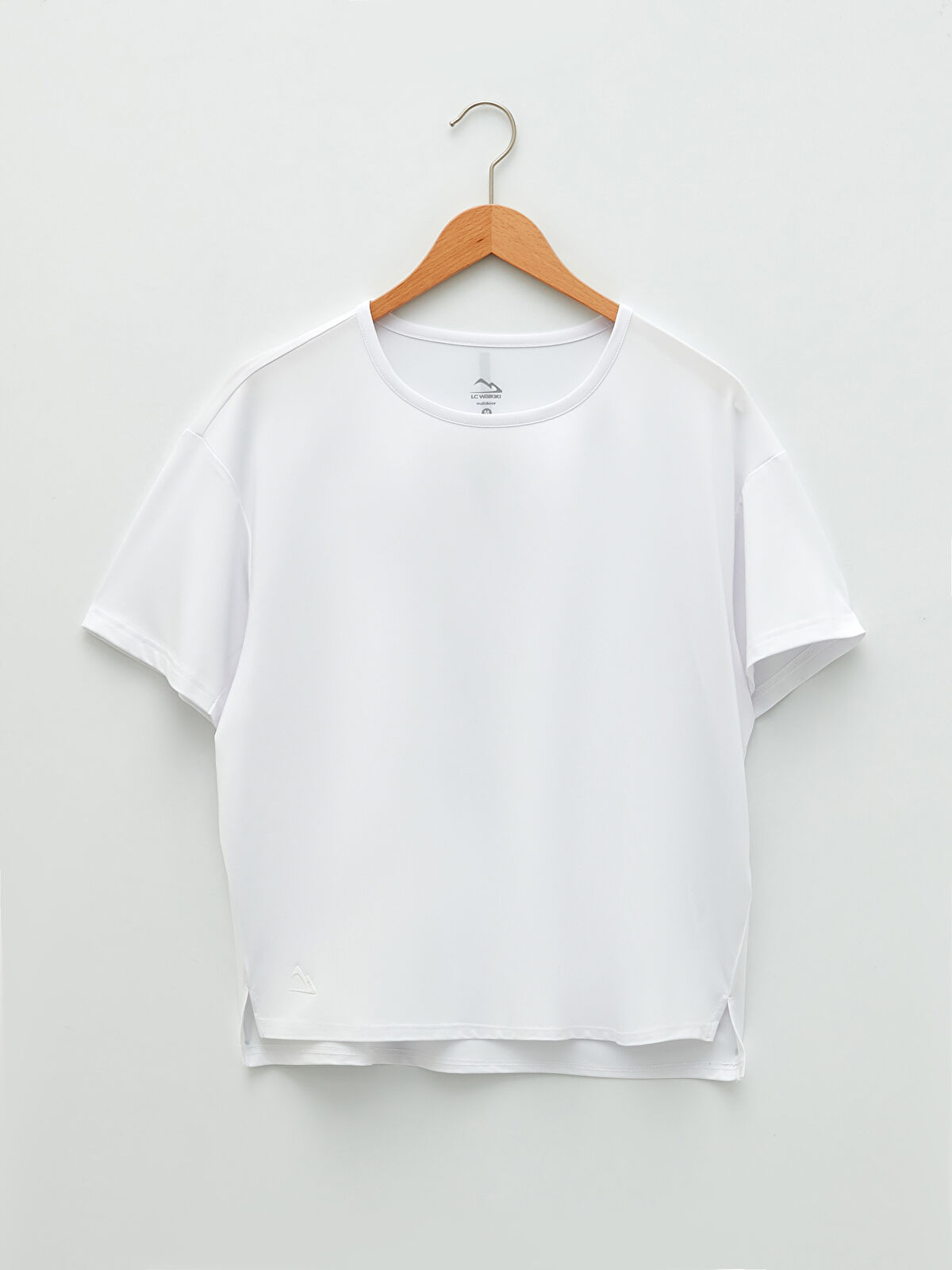 Bisiklet Yaka Baskılı Kısa Kollu Kadın Outdoor Tişört