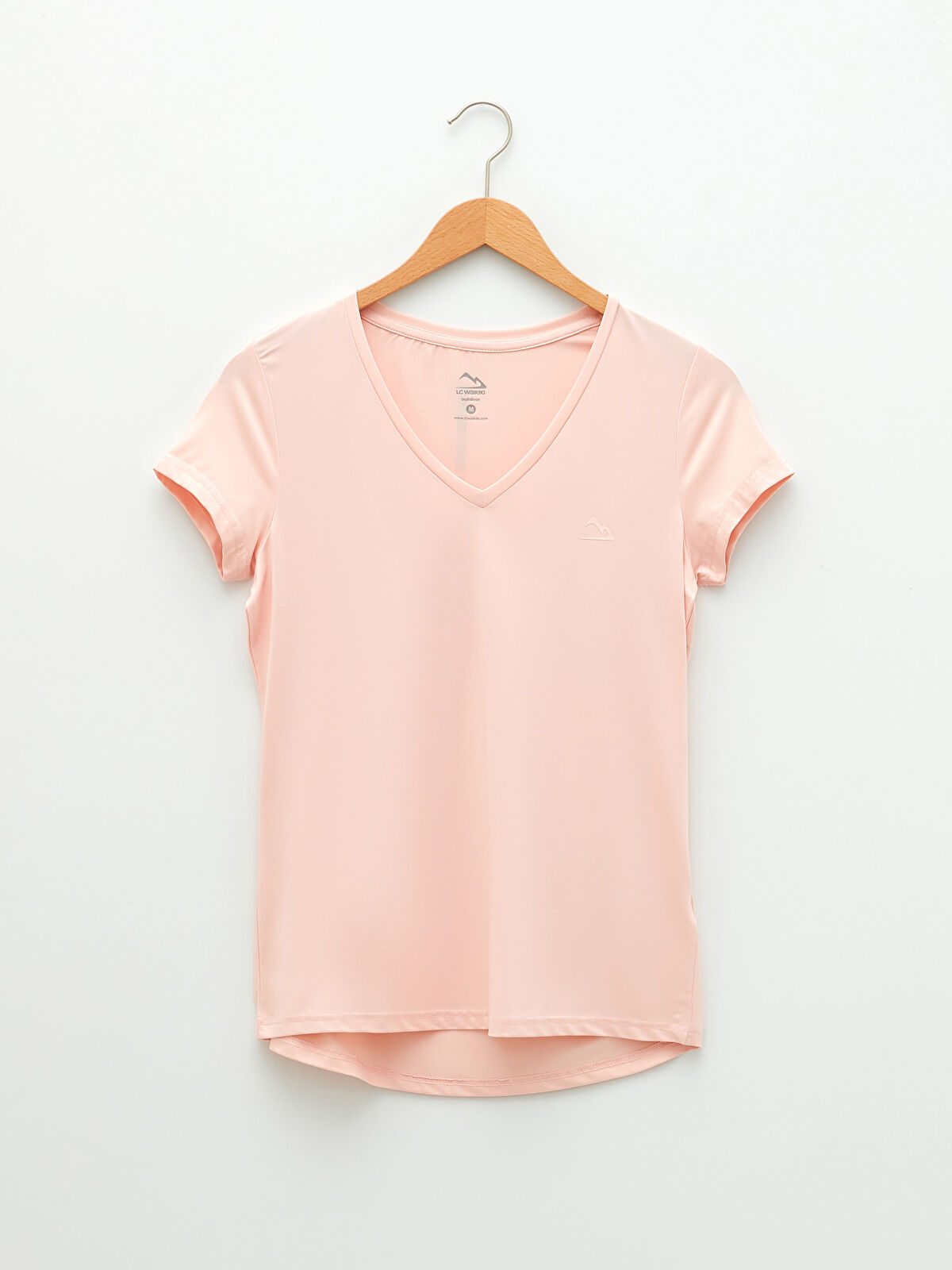 V Yaka Baskılı Kısa Kollu Kadın Outdoor Tişört