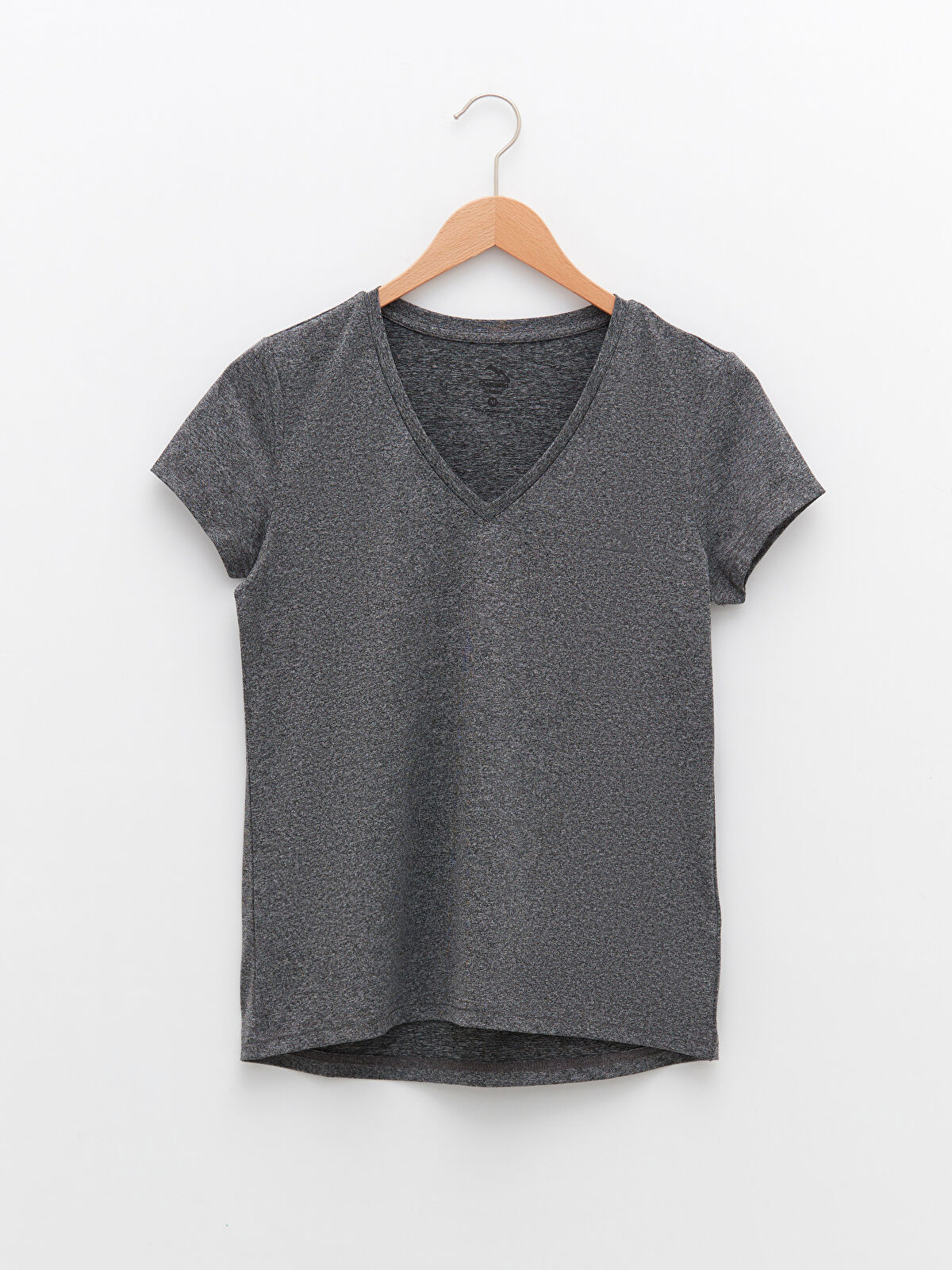 V Yaka Baskılı Kısa Kollu Kadın Outdoor Tişört