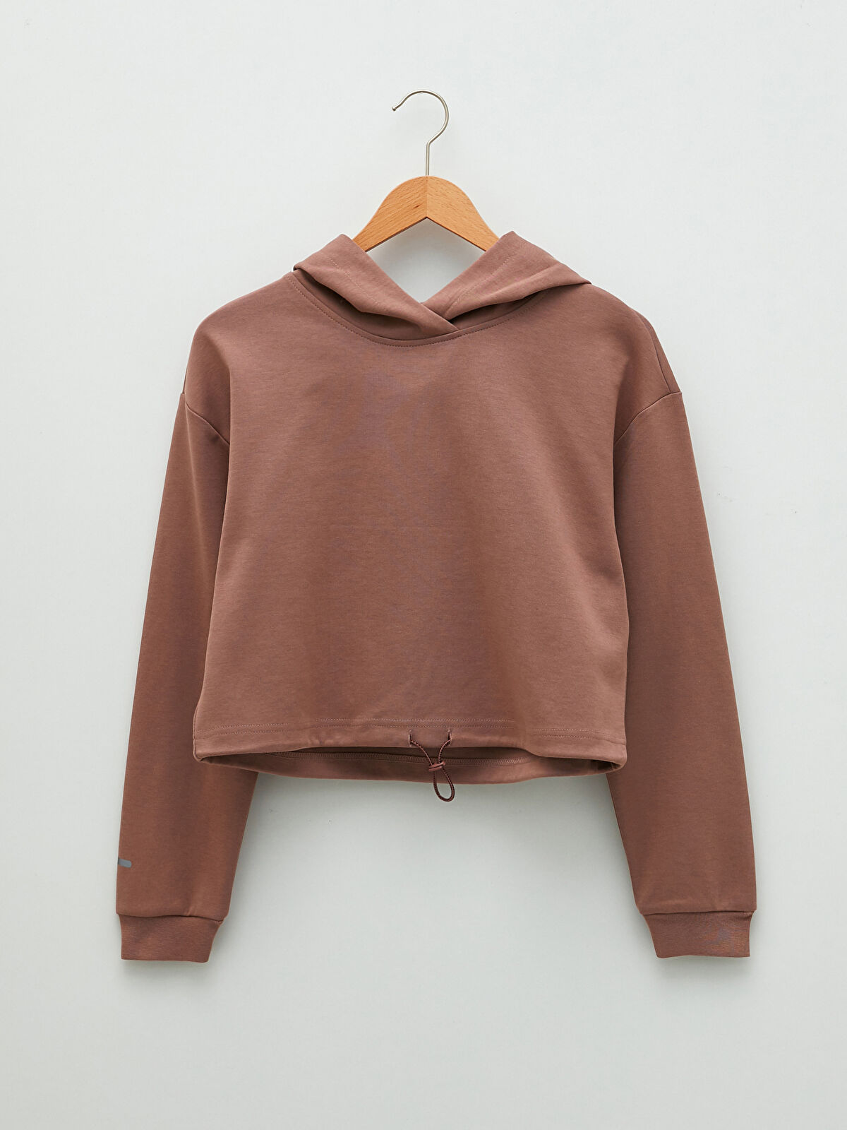 Kapüşonlu Düz Uzun Kollu Kadın Outdoor Sweatshirt