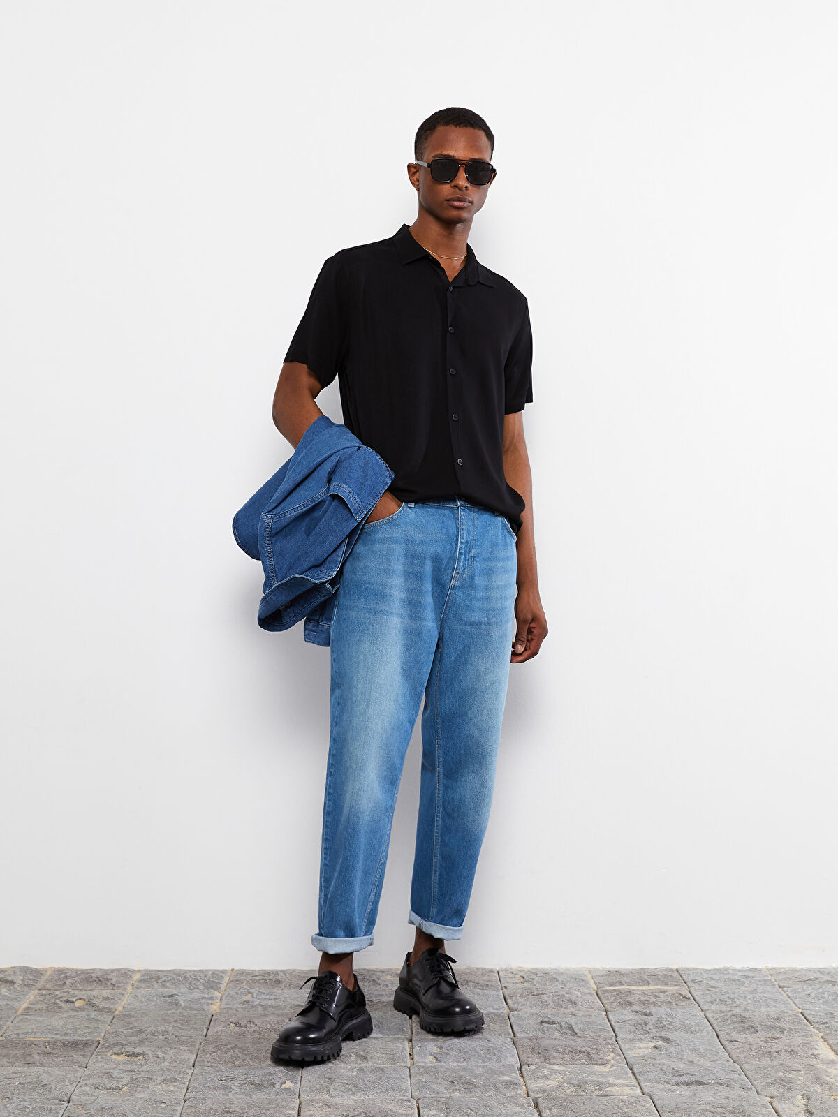 LCW CASUAL Regular Fit Kısa Kollu Gabardin Erkek Gömlek