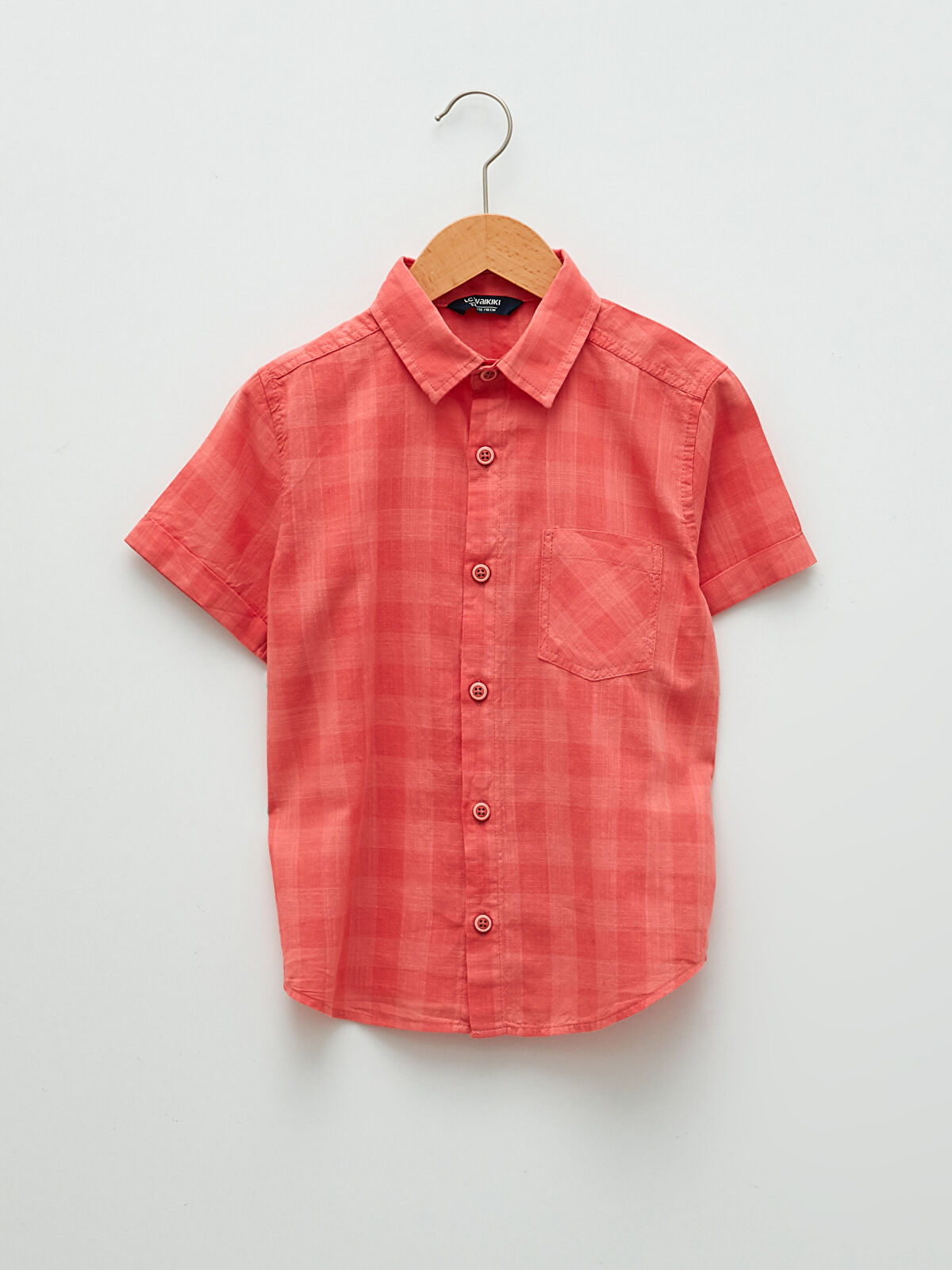 Puantiyeli Kısa Kollu Pamuklu Erkek Çocuk Gömlek