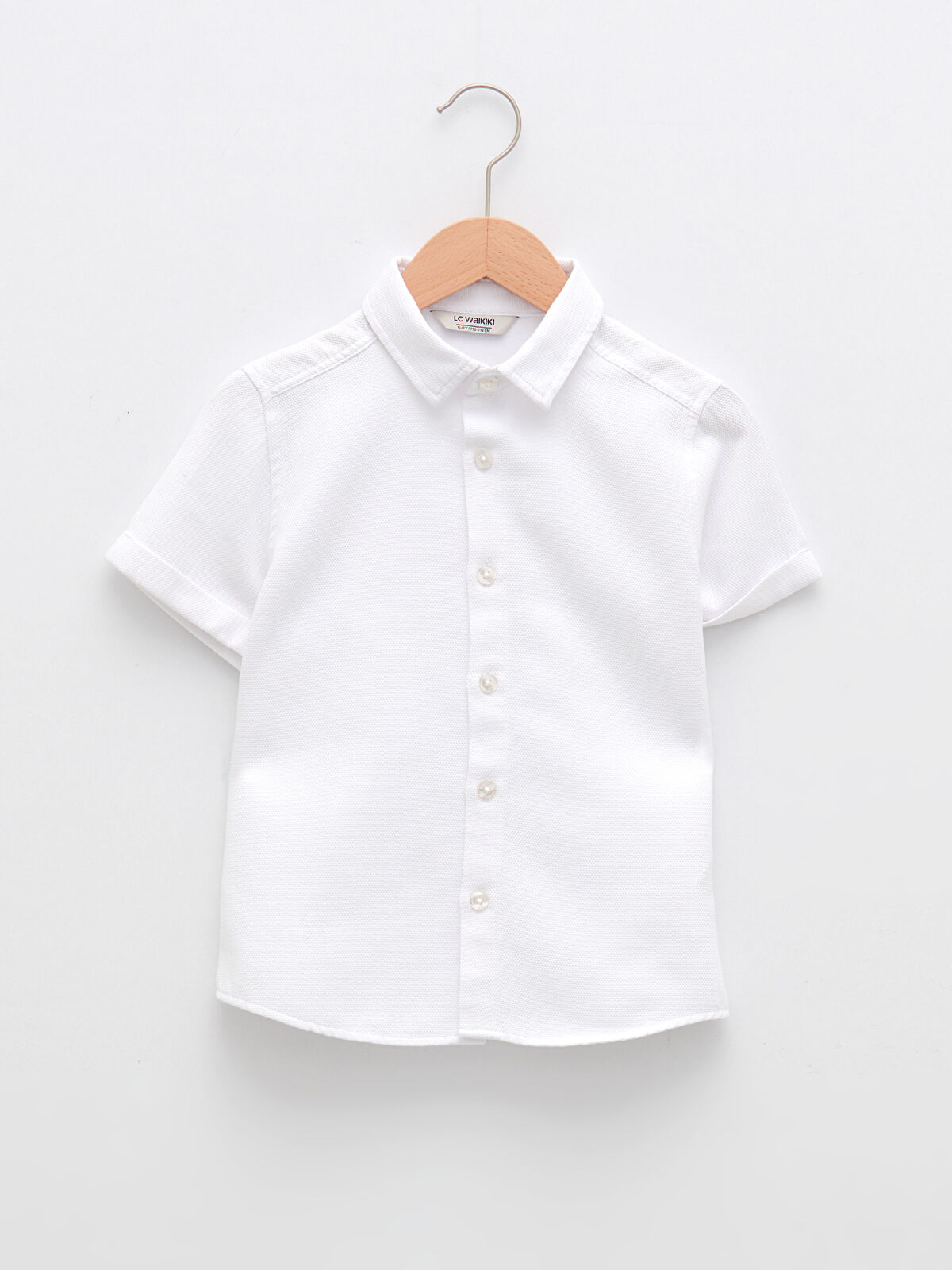 Puantiyeli Kısa Kollu Pamuklu Erkek Çocuk Gömlek